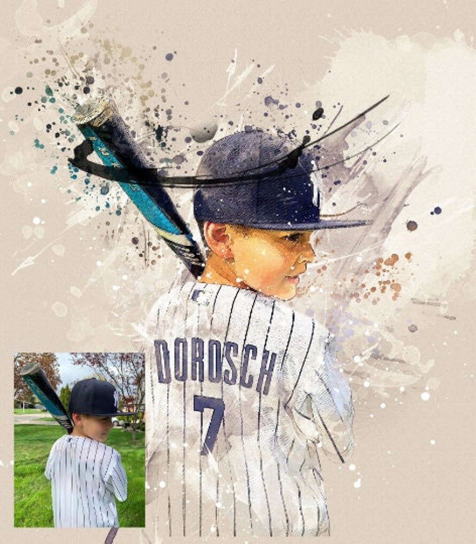 CUSTOM SPORTS PORTRAIT/ Personalized Sports Action Poster From Your ...