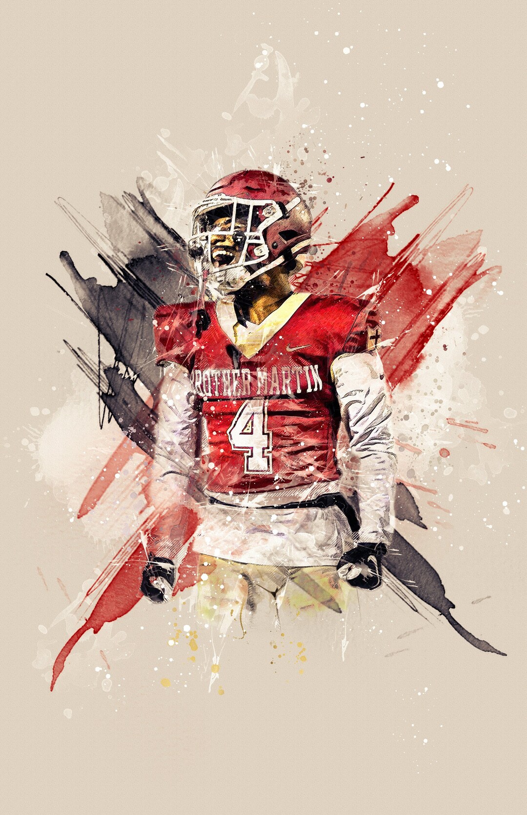 CUSTOM SPORTS PORTRAIT/ Personalized Sports Action Poster From Your ...