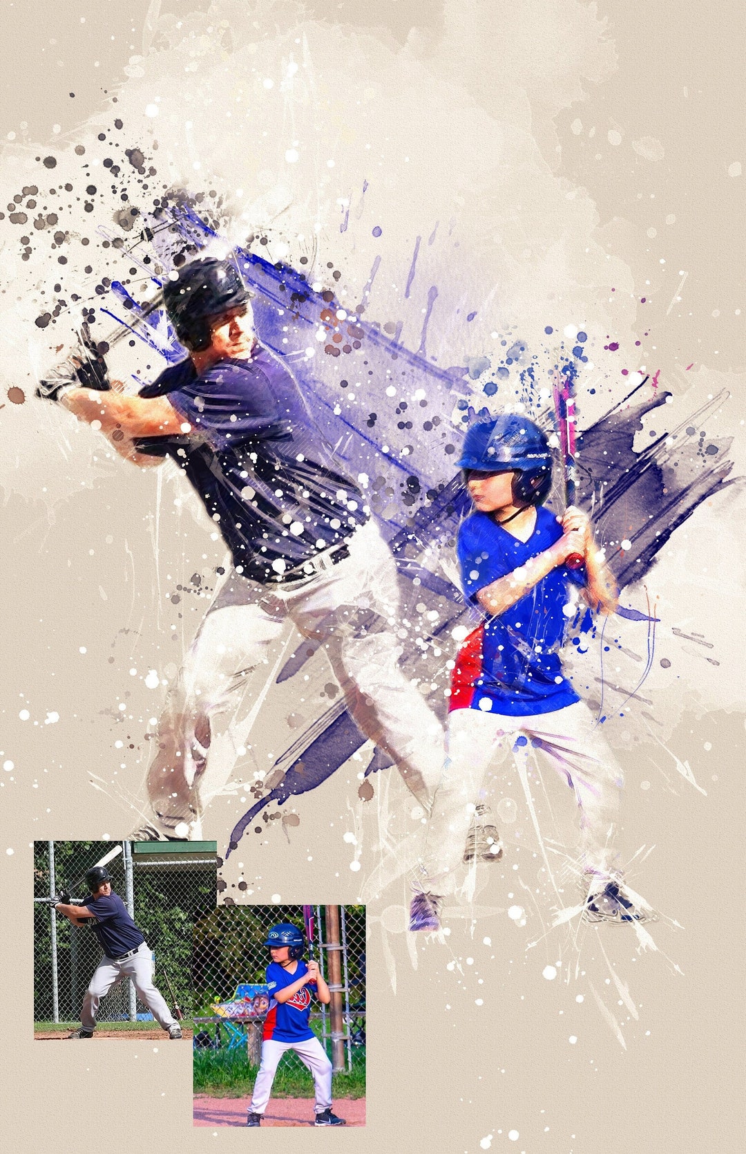 CUSTOM SPORTS PORTRAIT/ Personalized Sports Action Poster From Your ...