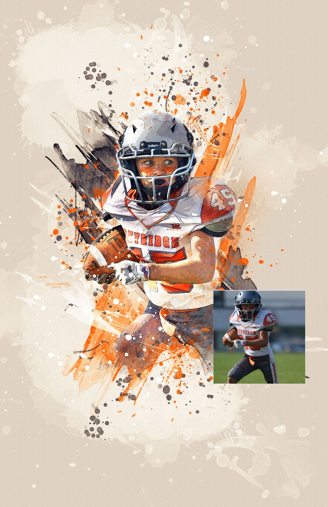 CUSTOM SPORTS PORTRAIT/ Personalized Sports Action Poster From Your ...