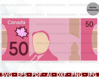100 CAD Dollar SVG, Canadian Dollar, Canada, Money Svg, Canadian ...