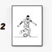 Leo, Messi, Set of 3 Prints, Minimalist Line Art, Digital, Sport Print ...