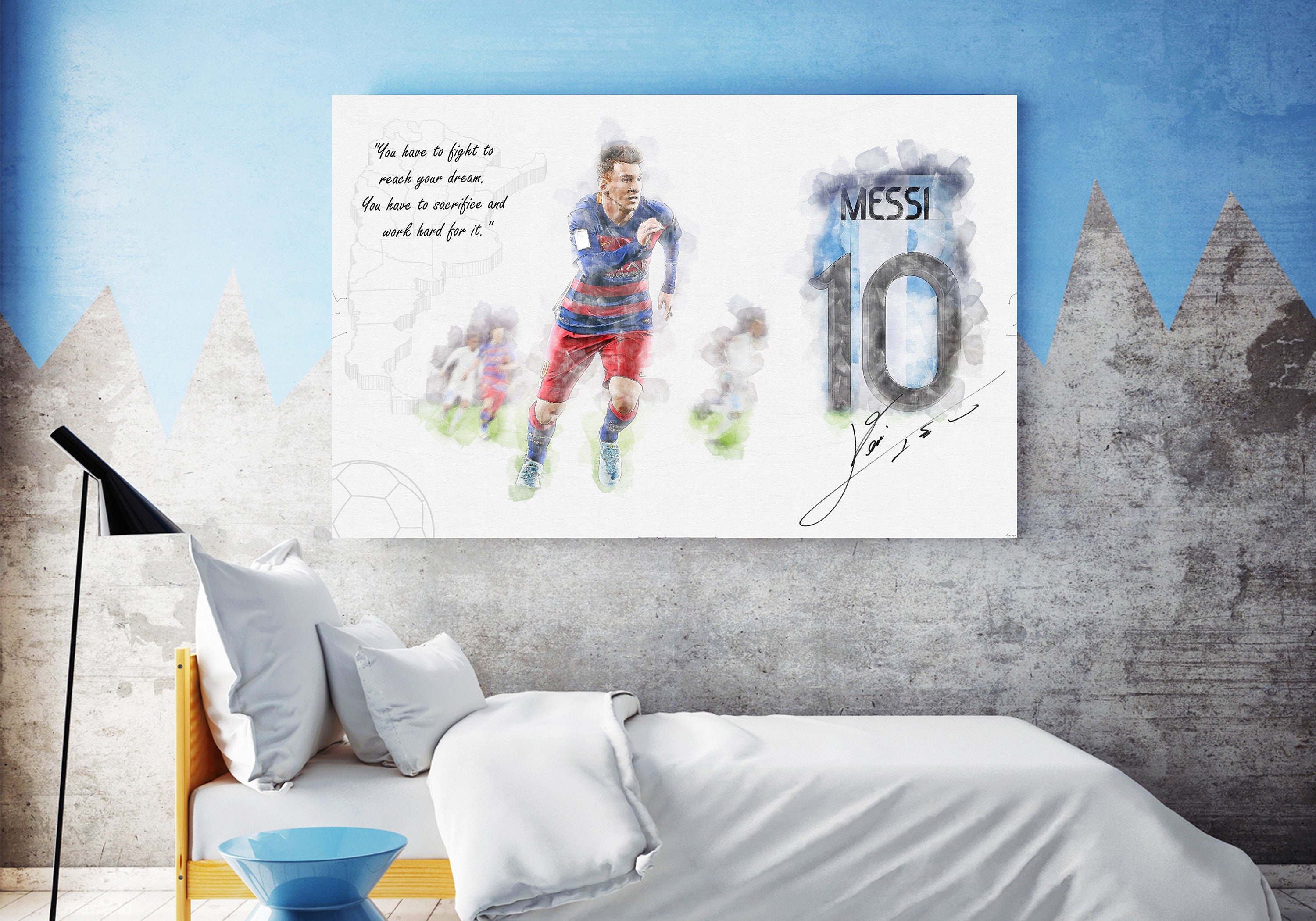 Lionel Messi, Digital Art, Messi Print, Football, Sports, Soccer Poster ...