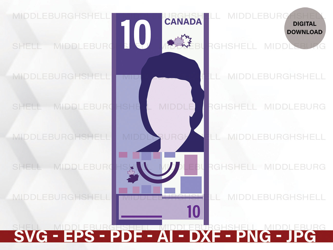 10 CAD Dollar SVG, Canadian Dollar, Canada, Money Svg, Canadian ...