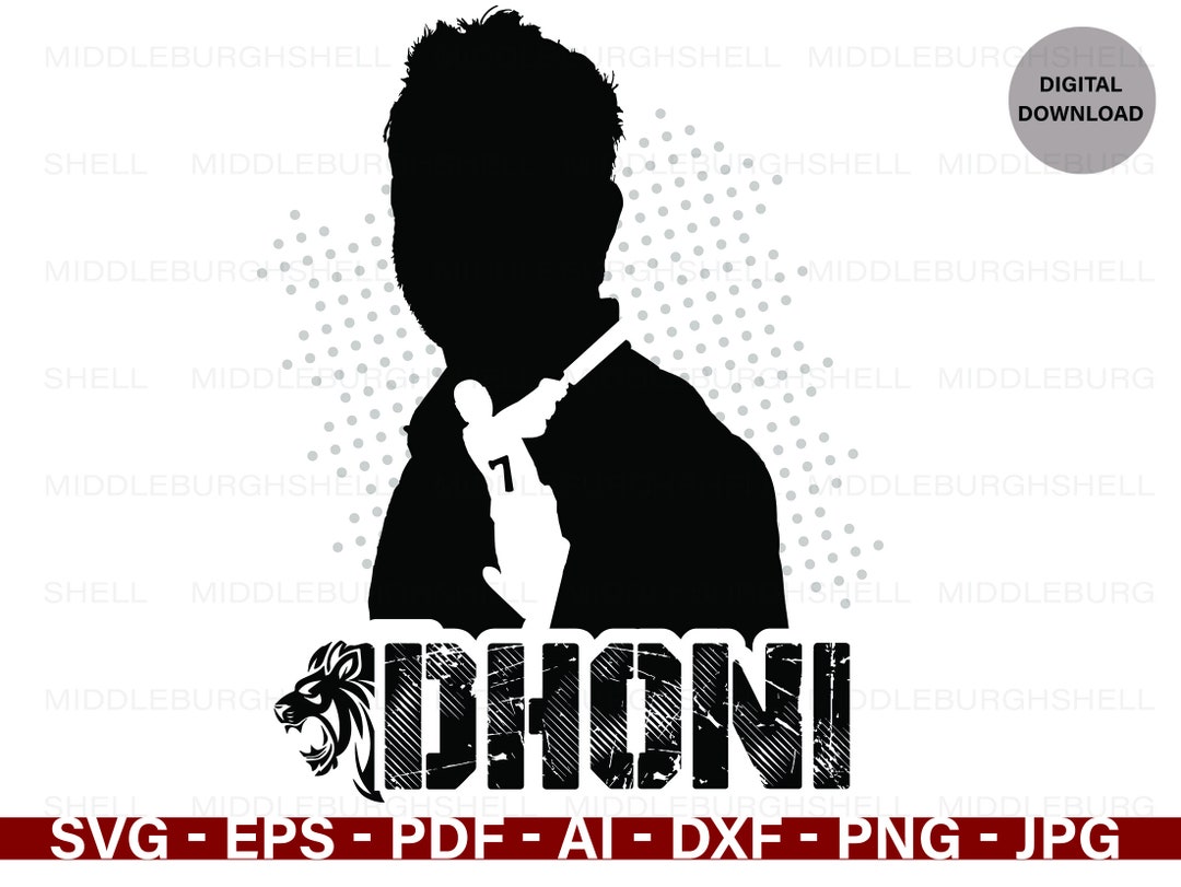Dhoni SVG, MS Dhoni, Cricket, India, Sport, Captain, Gift, Wall Art ...