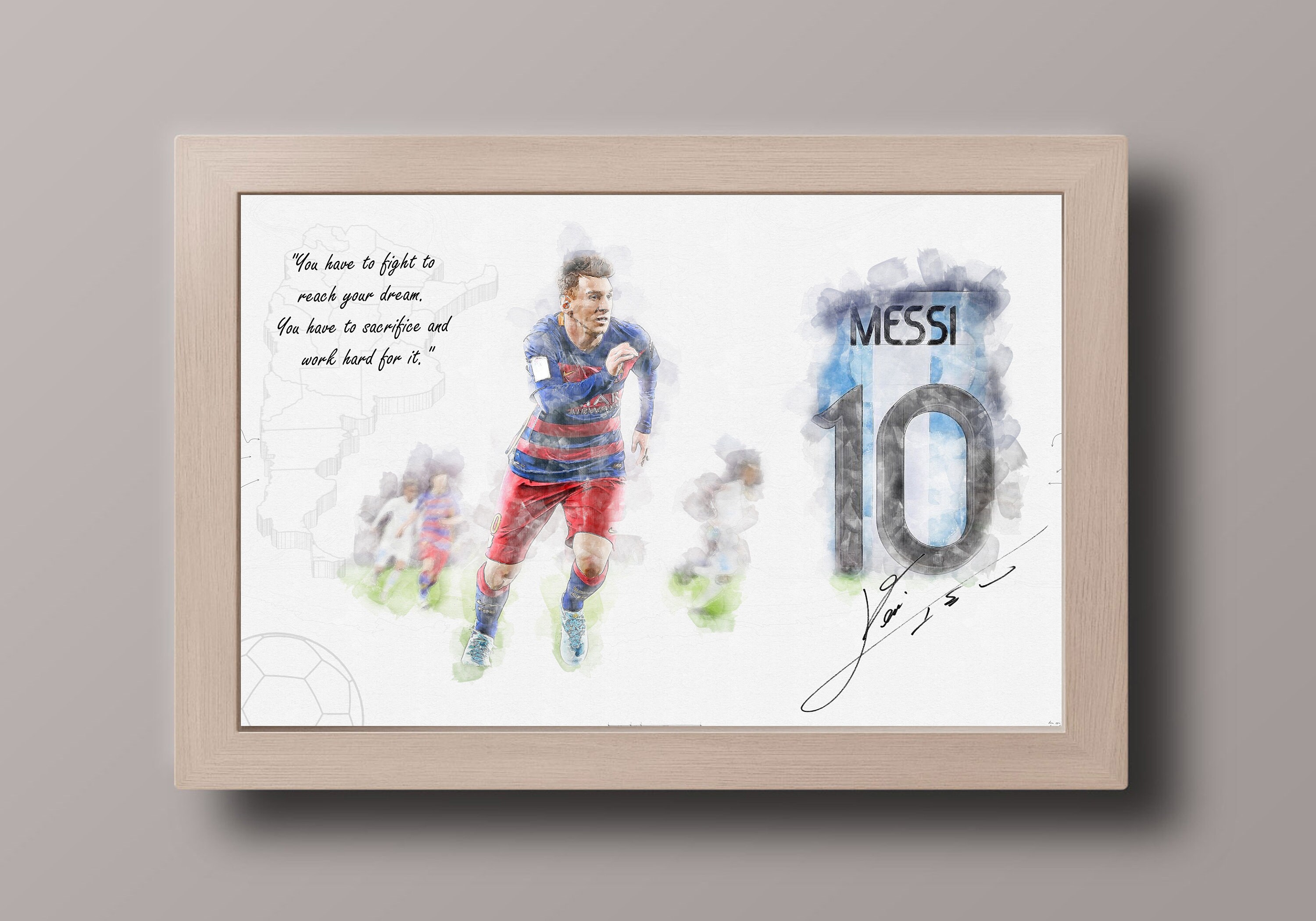 Lionel Messi, Digital Art, Messi Print, Football, Sports, Soccer Poster ...