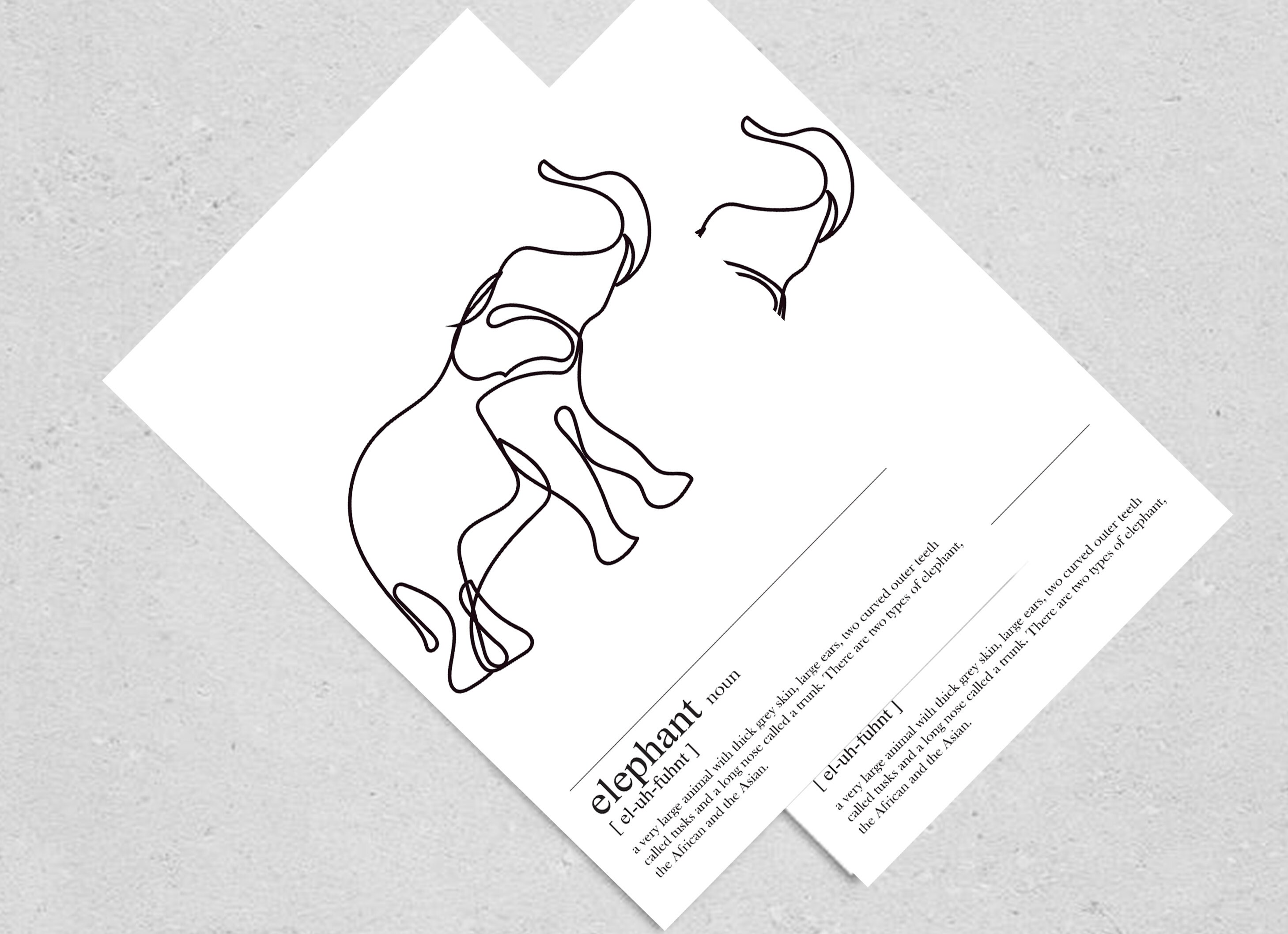 Elephant, Drawings, Printable Wall Art, Animal One Line Drawings, Boho ...