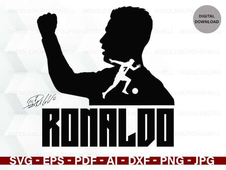 Ronaldo Svg, CR7, Digital Art, , Football, Soccer, Cristiano Ronaldo ...