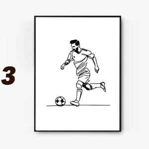 Leo, Messi, Set of 3 Prints, Minimalist Line Art, Digital, Sport Print ...