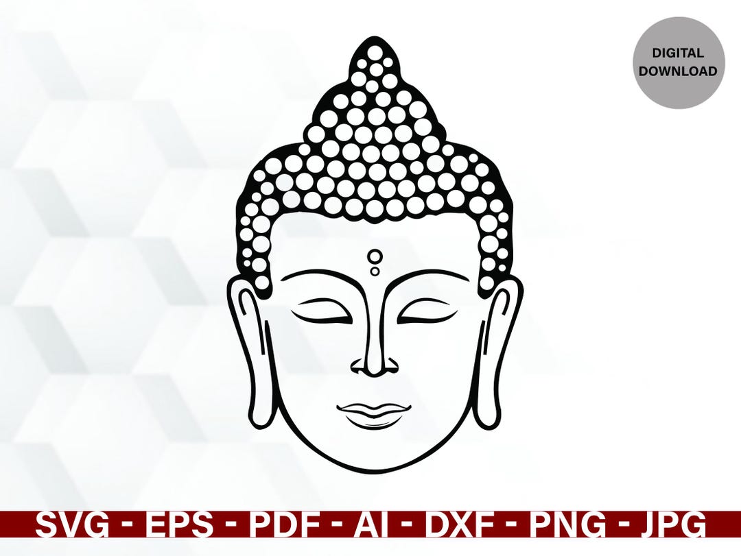 Buddha SVG, Buddha Png, Buddha Silhouette, Spiritual Svg, Buddha Face ...
