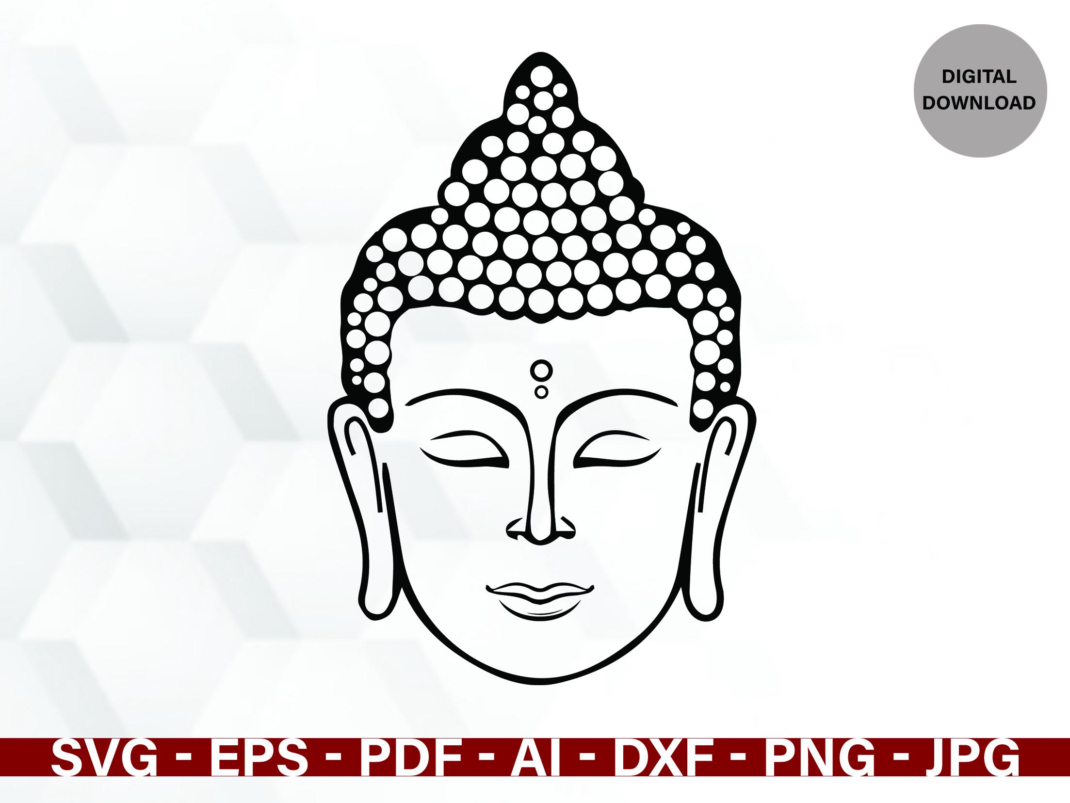 Buddha SVG, Buddha Png, Buddha Silhouette, Spiritual Svg, Buddha Face ...