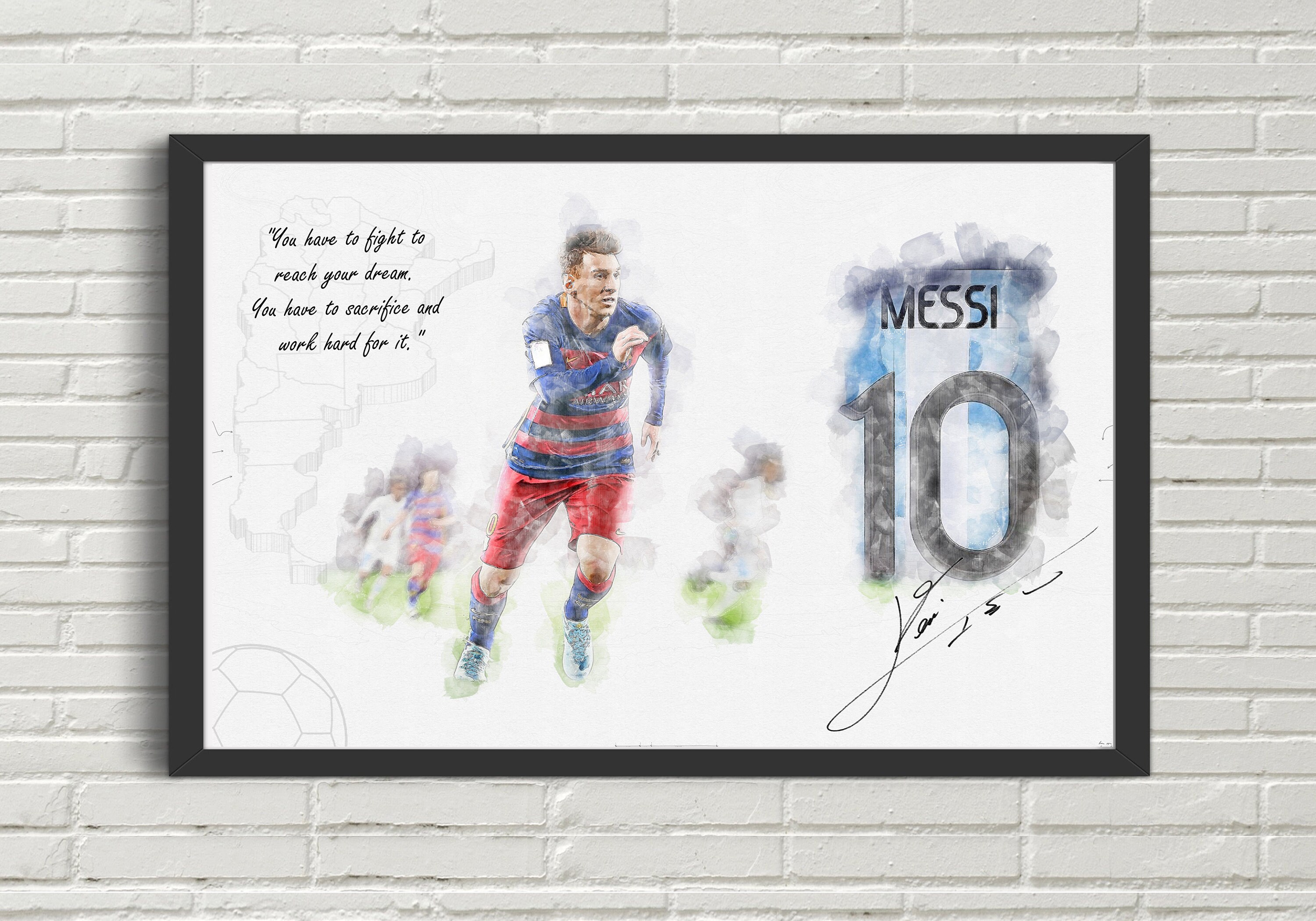 Lionel Messi, Digital Art, Messi Print, Football, Sports, Soccer Poster ...