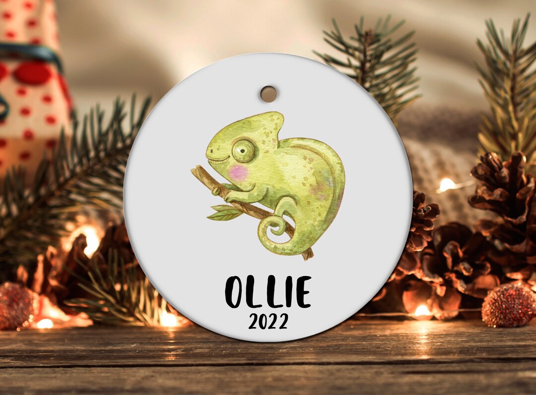 Personalized Chameleon Ornament, Chameleon Gift, Christmas Ornament ...