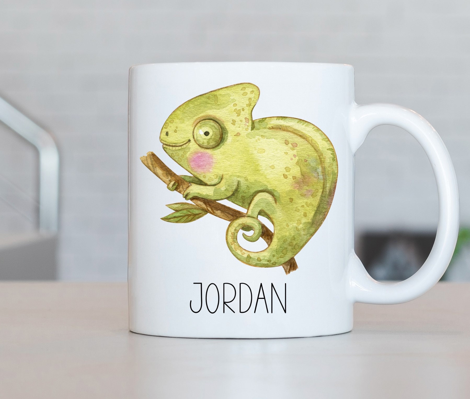 Chameleon Mug, Personalized Chameleon Coffee Cup, Chameleon Present ...