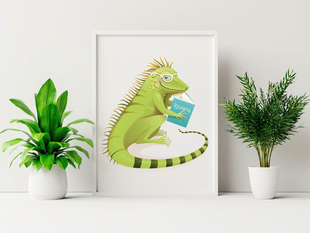 Iguana Poster, Iguana Gift, Iguana Present, Iguana Gifts Idea, Iguana ...