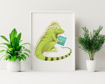 Iguana Print - Etsy