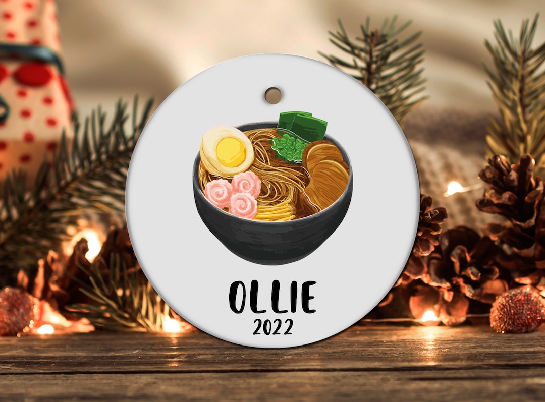 Personalized Ramen Ornament, Ramen Gift, Ramen Christmas Ornament ...