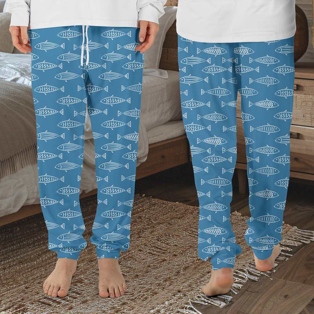 Fish Pajama Pants, Fish Pants, Fish Gift, Fish Present, PA49 - Etsy