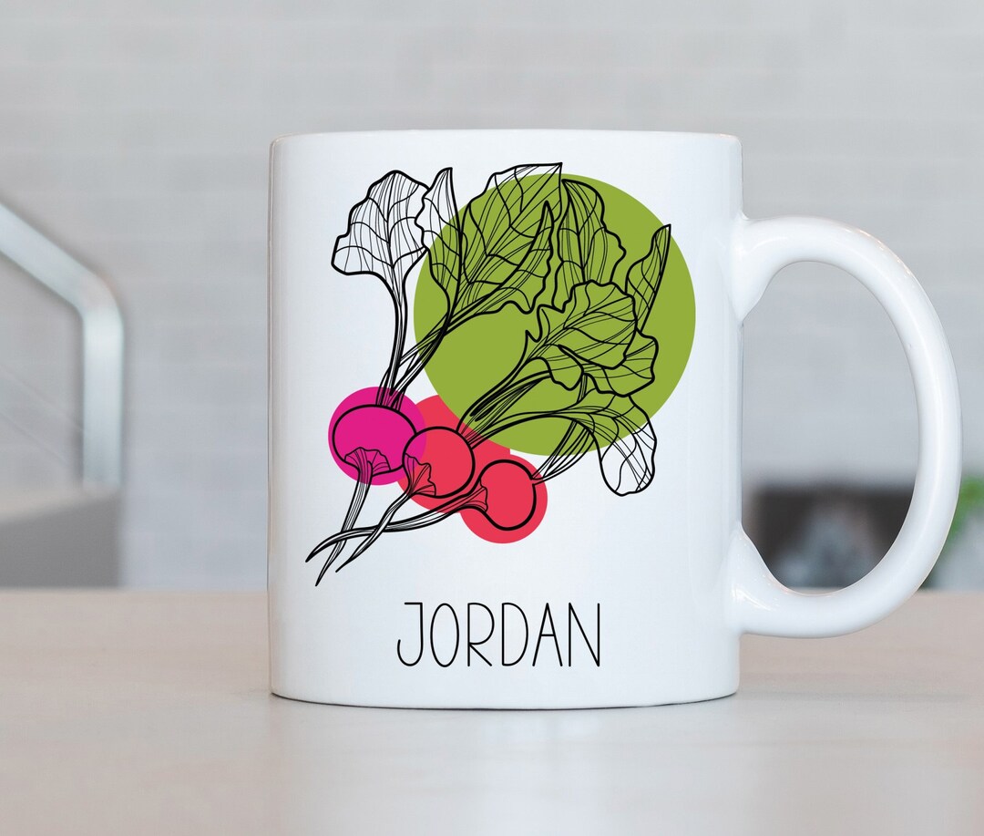 Radish Mug, Personalized Radish Coffee Cup, Radish Present, Radish Gift ...