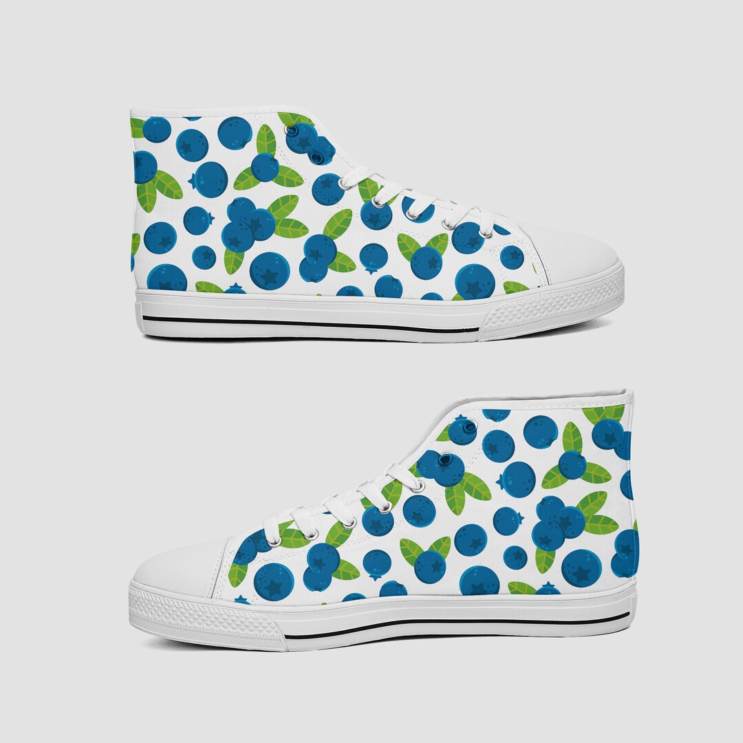 Blueberry Canvas Shoes, High Top Canvas Shoes, Low Top Canvas Shoes ...