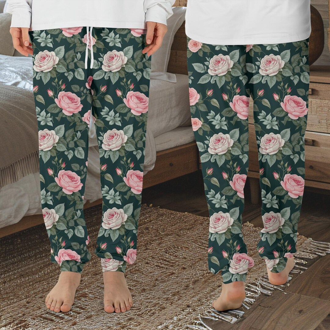 Rose Pajama Pants, Rose Pants, Rose Gift, Rose Present, PA66 - Etsy
