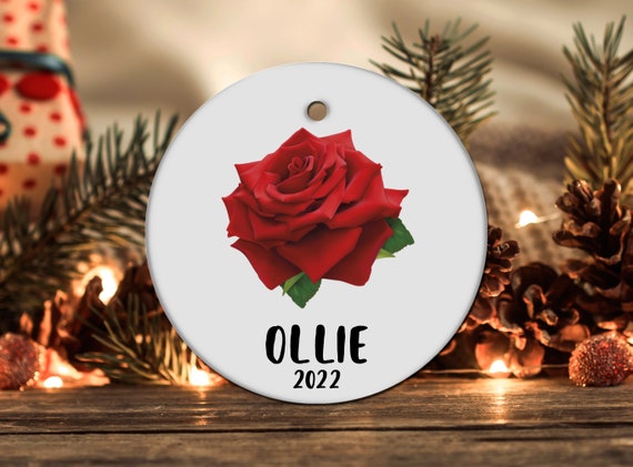 Personalized Red Rose Ornament Red Rose Gift Red Rose - Etsy