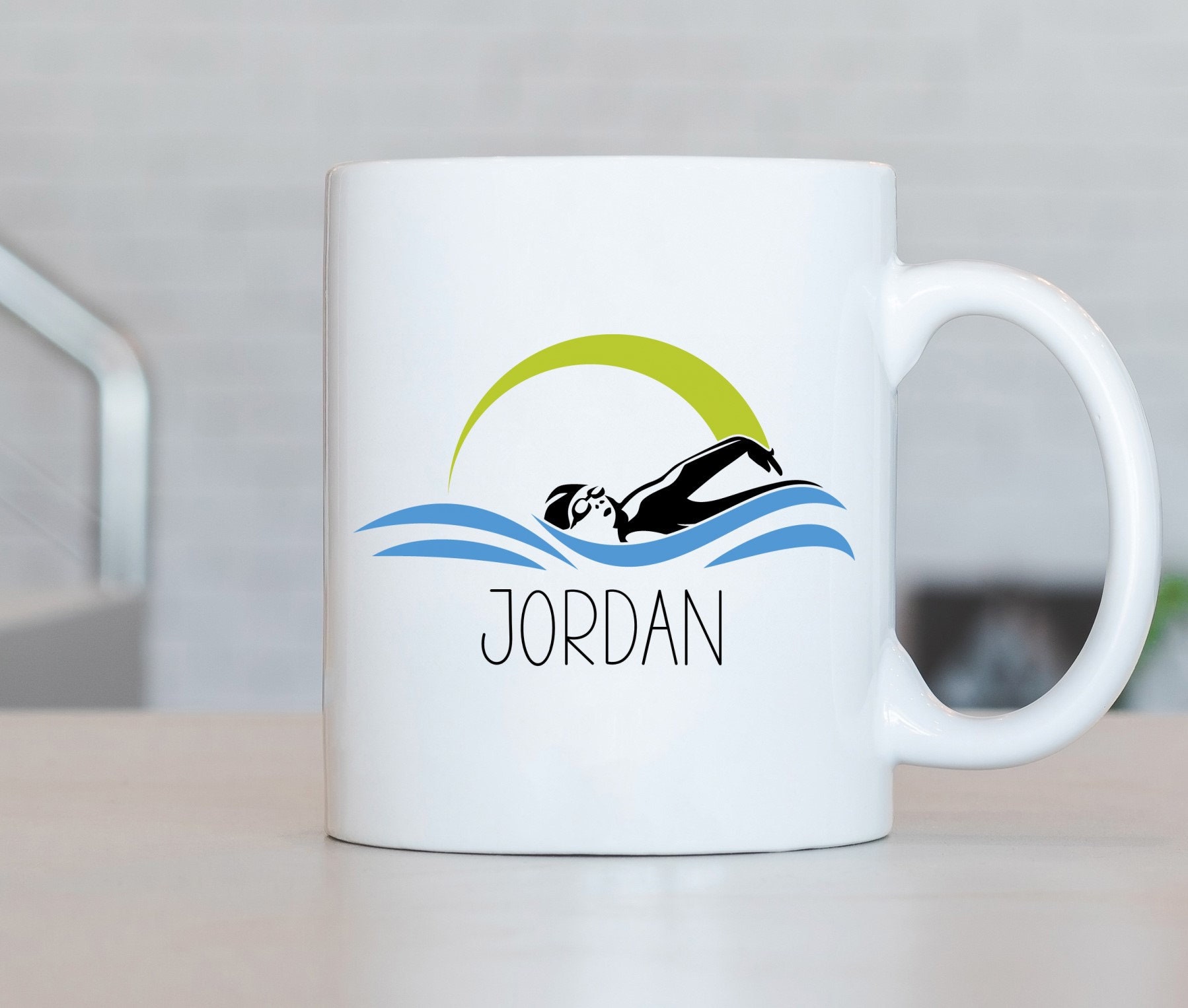 Swimmer Mug, Personalized Swimmer Coffee Cup, Swimmer Present, Swimmer ...