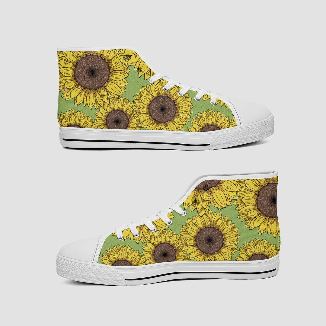 Sunflower Canvas Shoes, High Top Canvas Shoes, Low Top Canvas Shoes ...