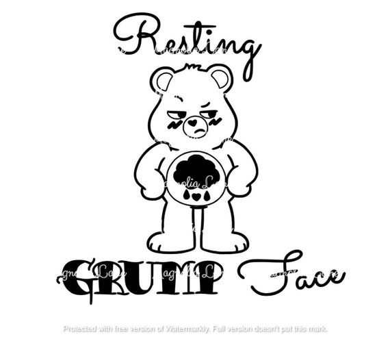 Grumpy Bear Resting Grump Face PNG/SVG/JPG Files Printable for | Etsy