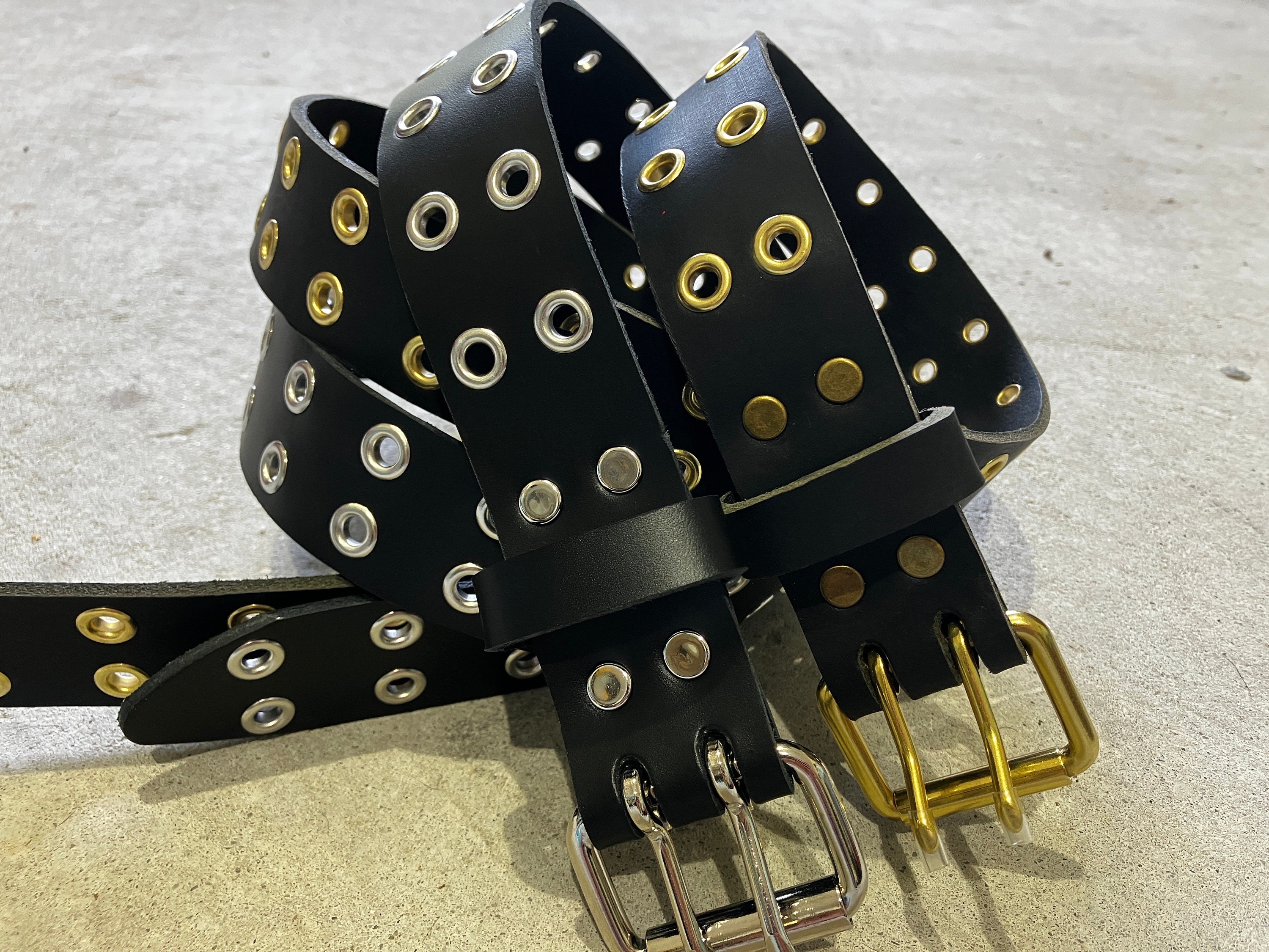 Custom Leather Double Hole Belt - Etsy