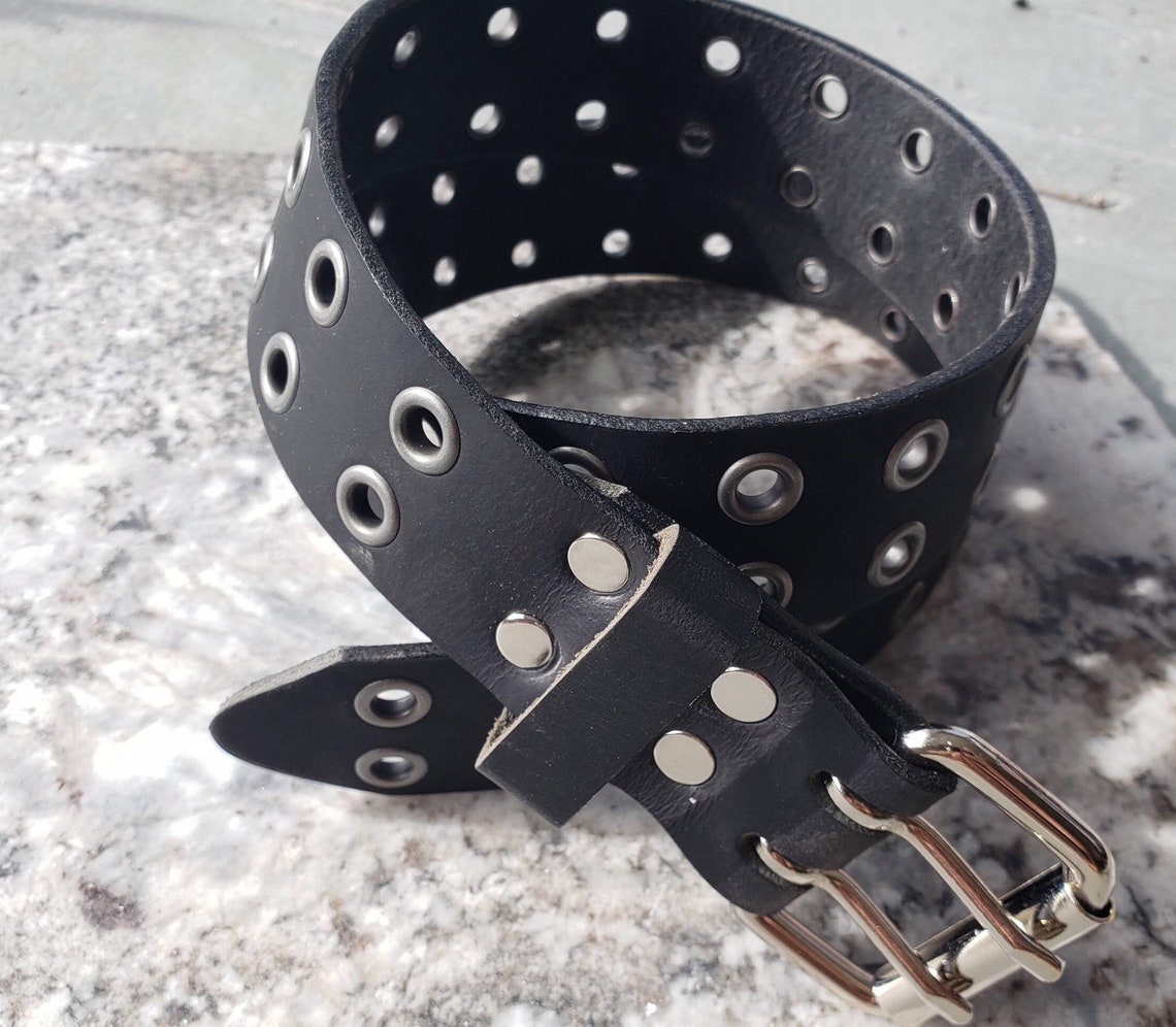 Custom Leather Double Hole Belt - Etsy