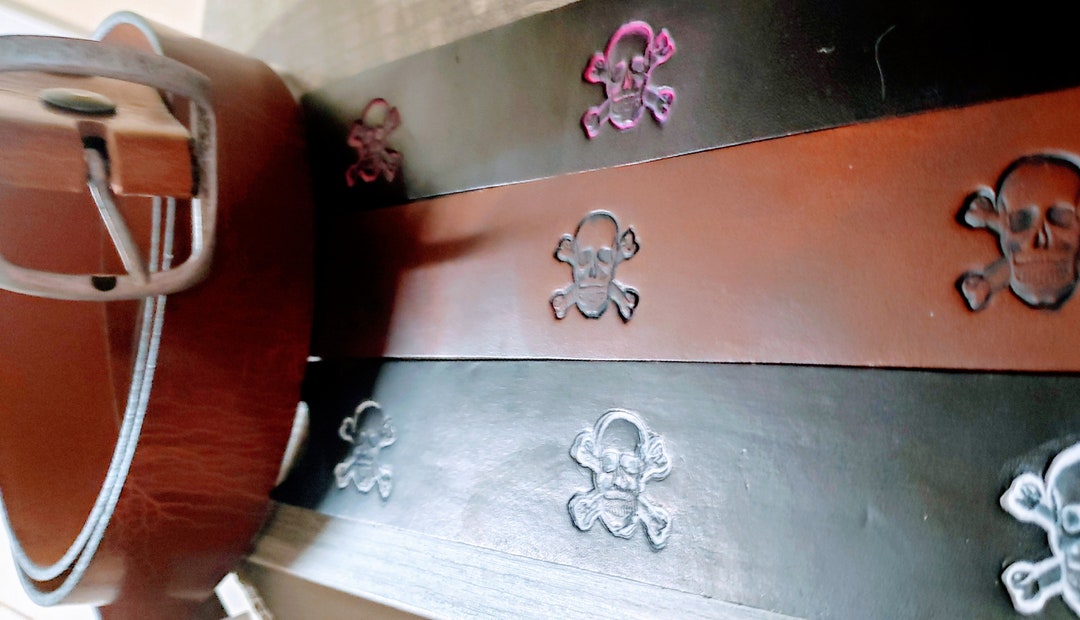 Leather Skull Belt - Etsy