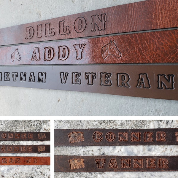 Stamped Leather Belt - Etsy