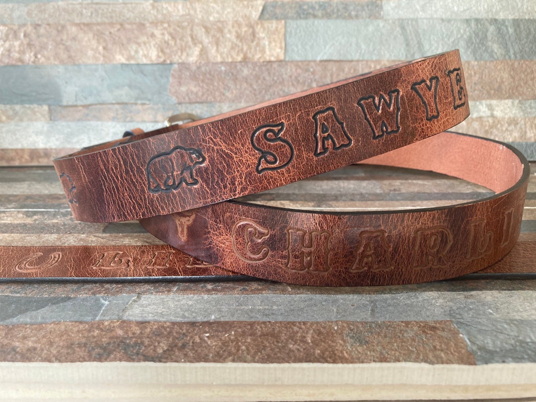 Custom Leather Belt Kids Boys & Girls - Etsy