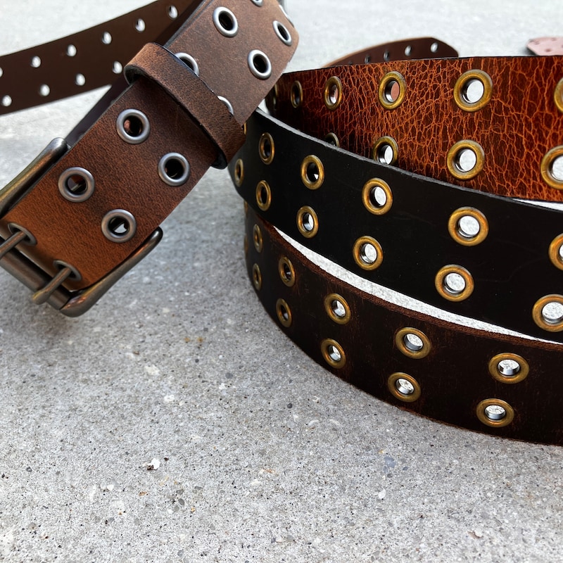 Vintage Double Grommet Belt - Etsy