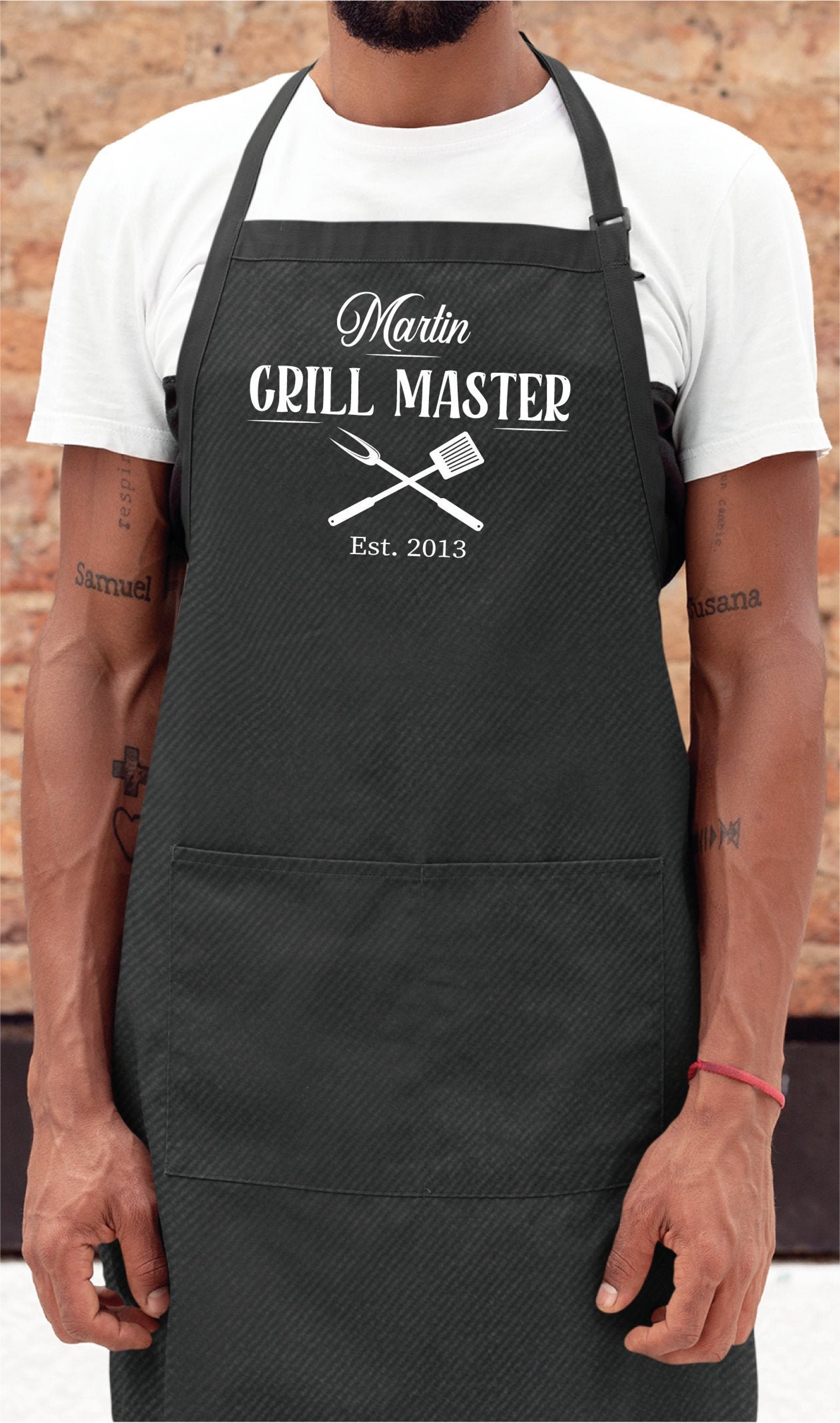 Personalized Apron For Men Grill Master Apron Bbq Apron Etsy