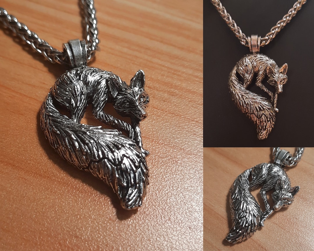 Silver Fox Pendant: Spirit Animal Necklace, Forest Jewelry - Etsy
