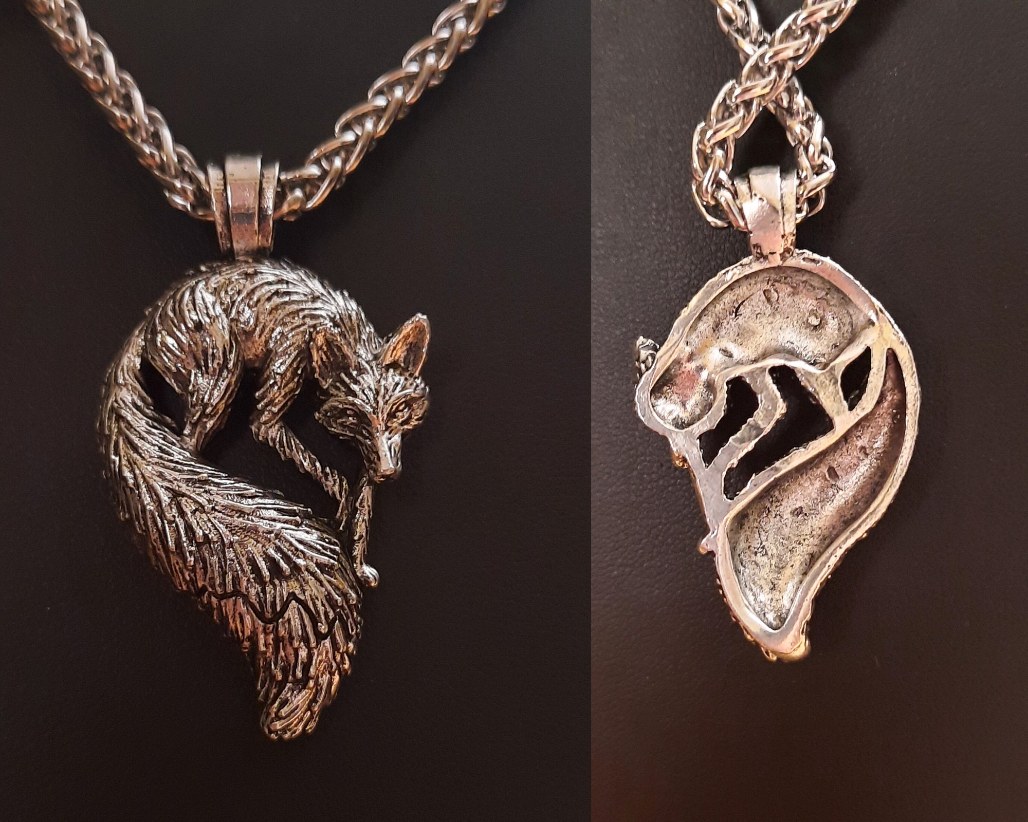 Silver Fox Pendant: Spirit Animal Necklace, Forest Jewelry - Etsy