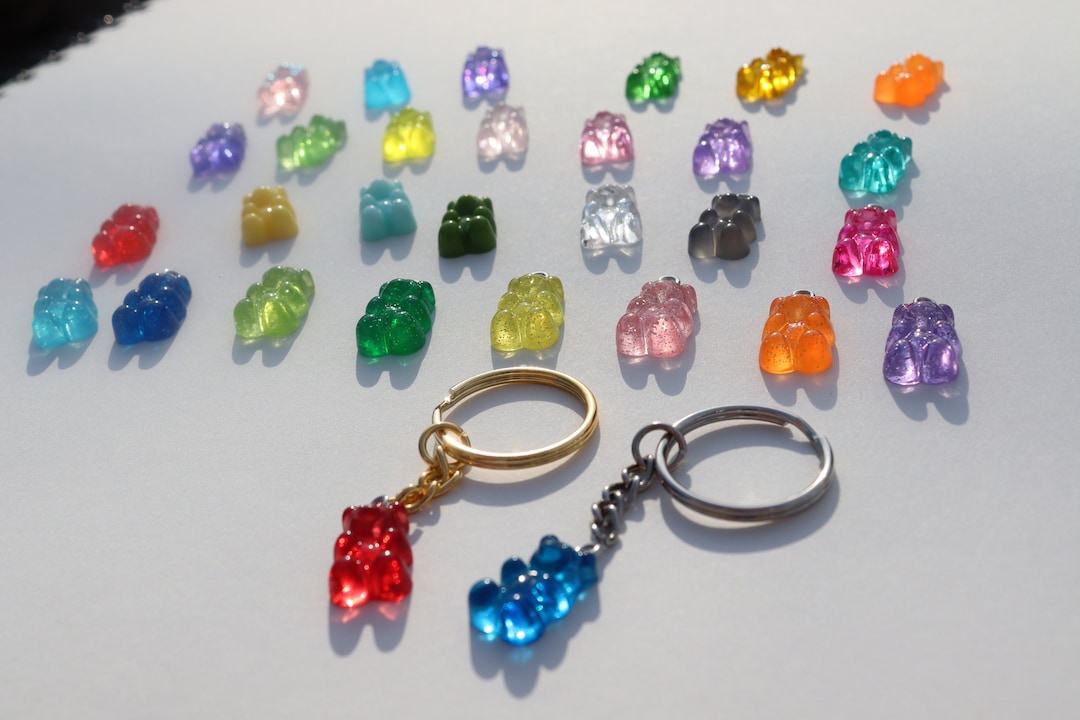 Gummy Bear Keychain 29 Colors, Gummy Bear Keyring, Candy Keychain ...
