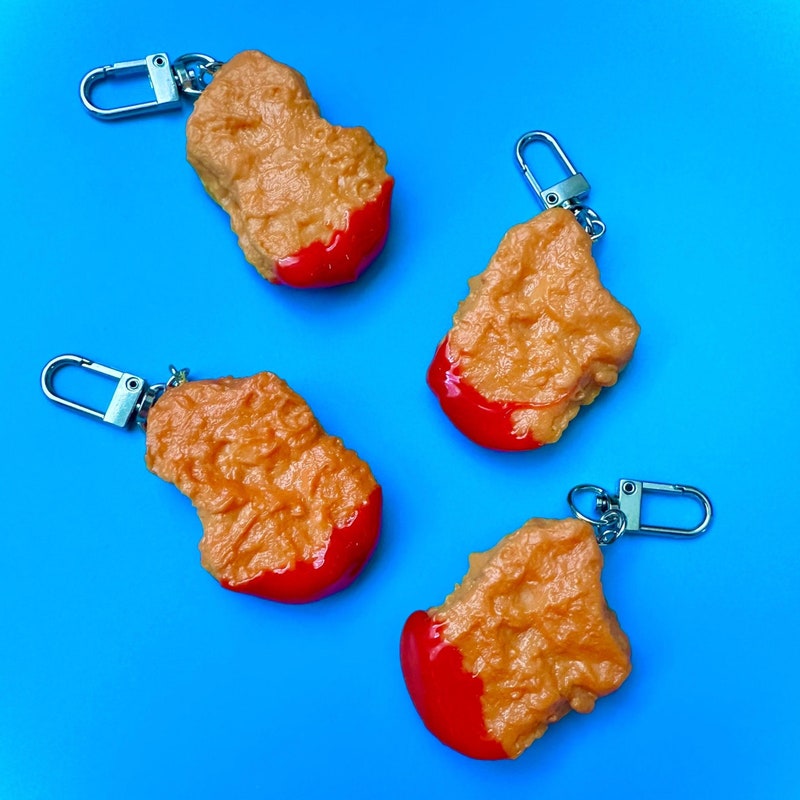 Realistic Chicken Nugget Keychain - Etsy