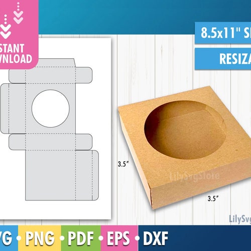 Square Box Template Box SVG for Cricut Box File for - Etsy