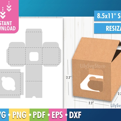 Instant Download Square Display Box SVG Cricut Silhouette - Etsy