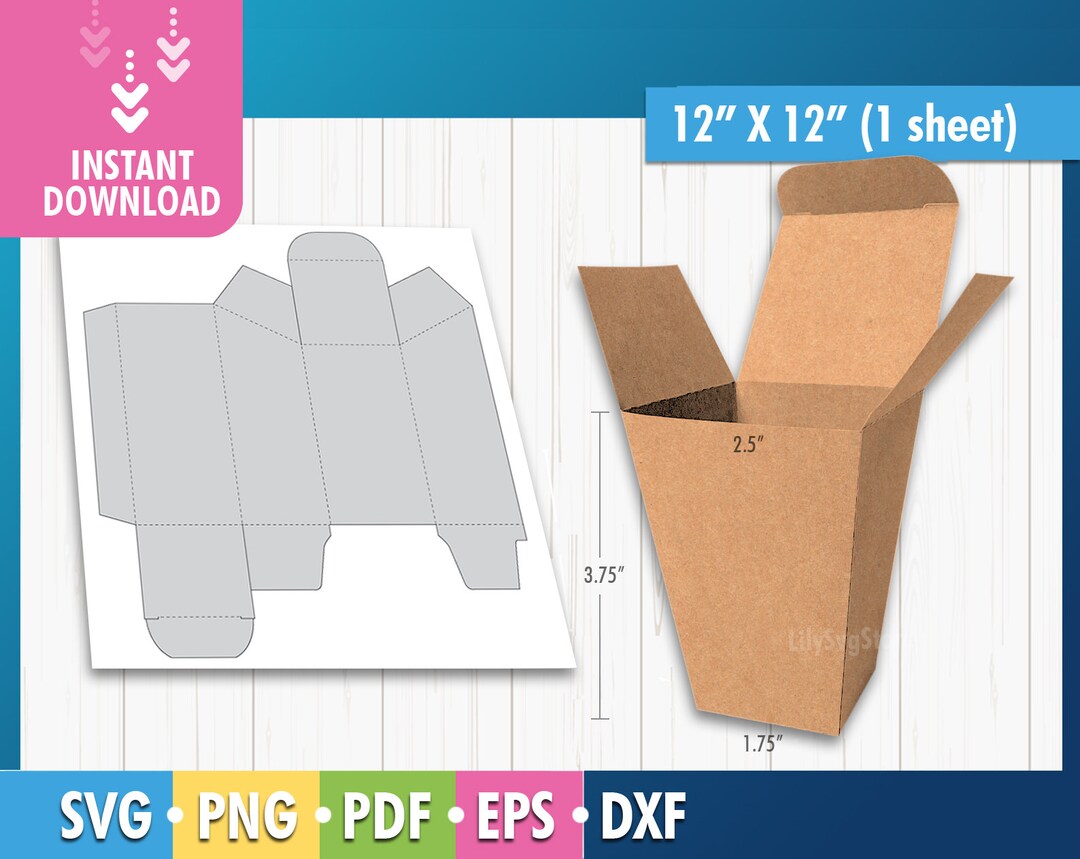 Large Box Template Svg Party Favor Box Treat Box Template - Etsy Canada