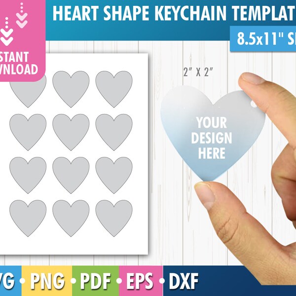 Heart Sublimation Template - Etsy