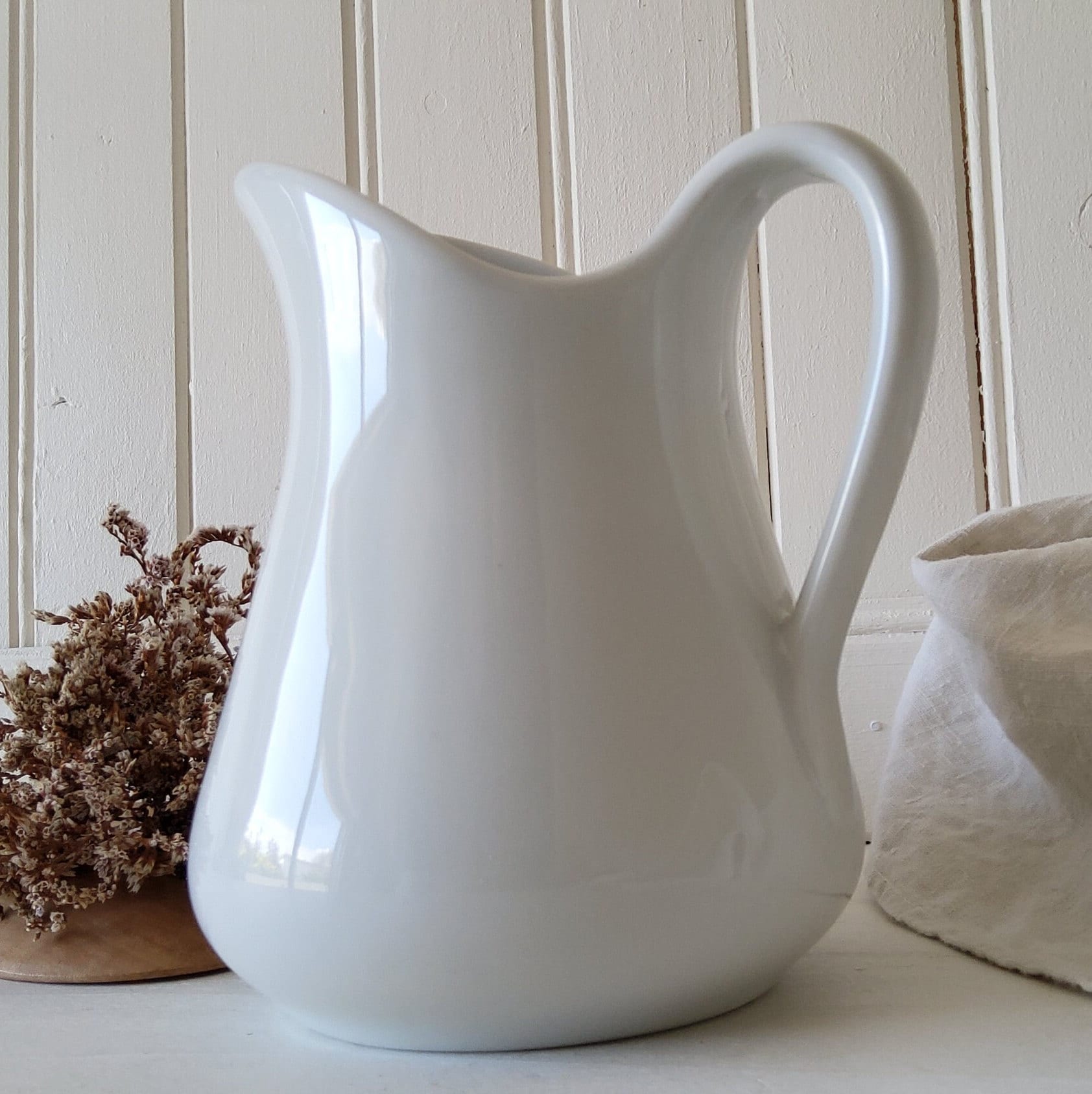 Vintage White Porcelain Pitcher