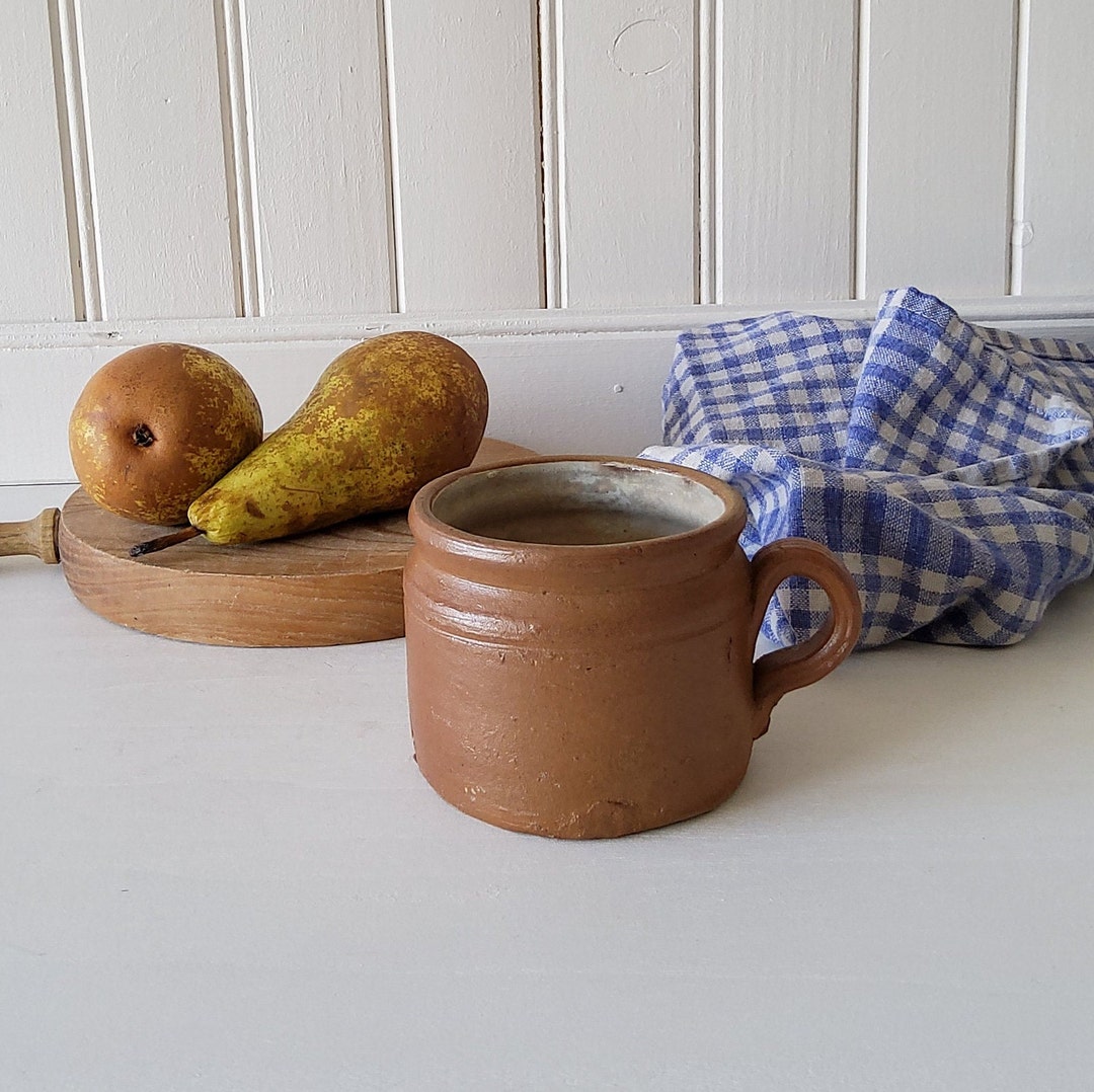 Small Glazed Stoneware Grease Pot Handle Pot Vintage - Etsy