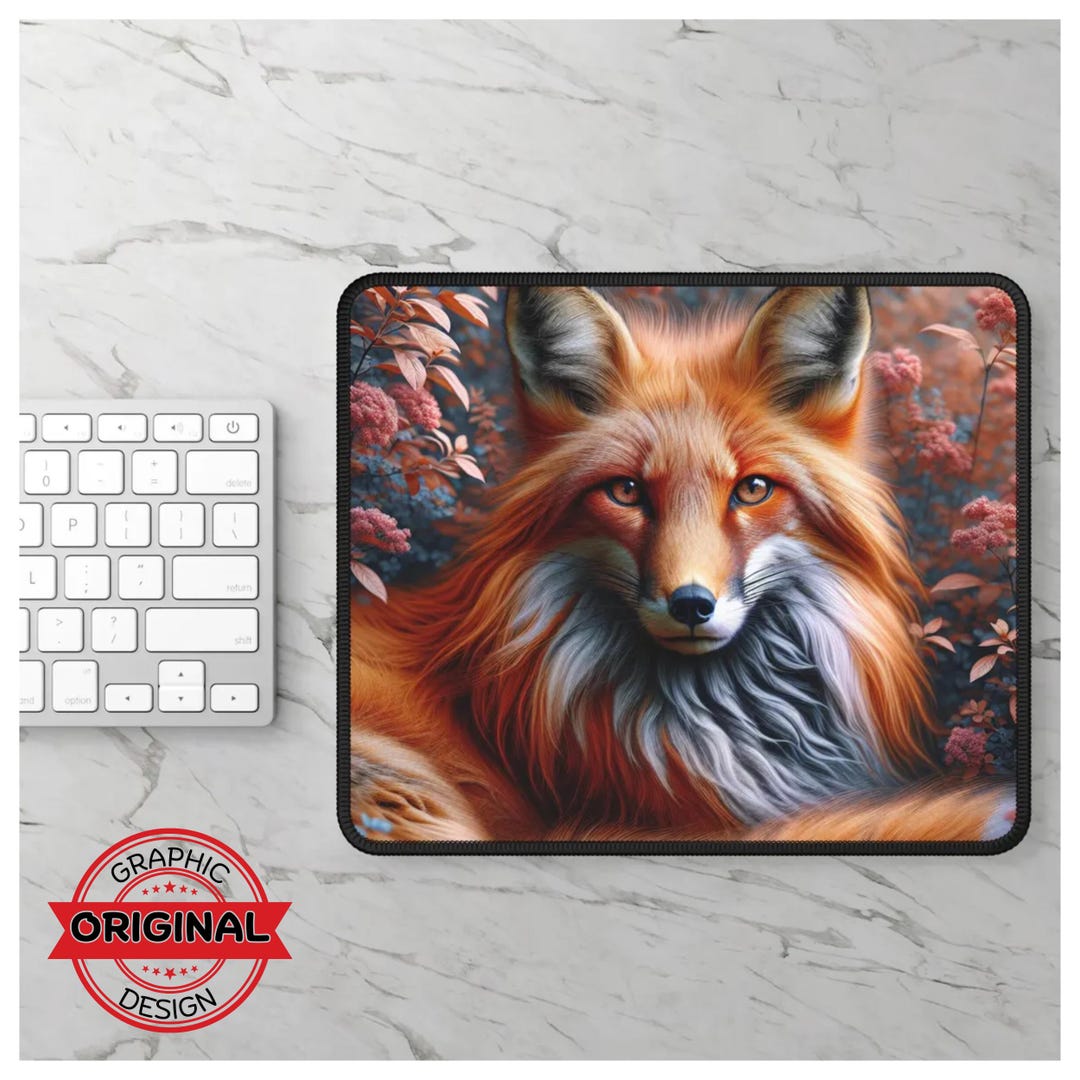 Beautiful Fox Gaming Mouse Pad, Gamer Gift, Office Decor, Wildlife ...
