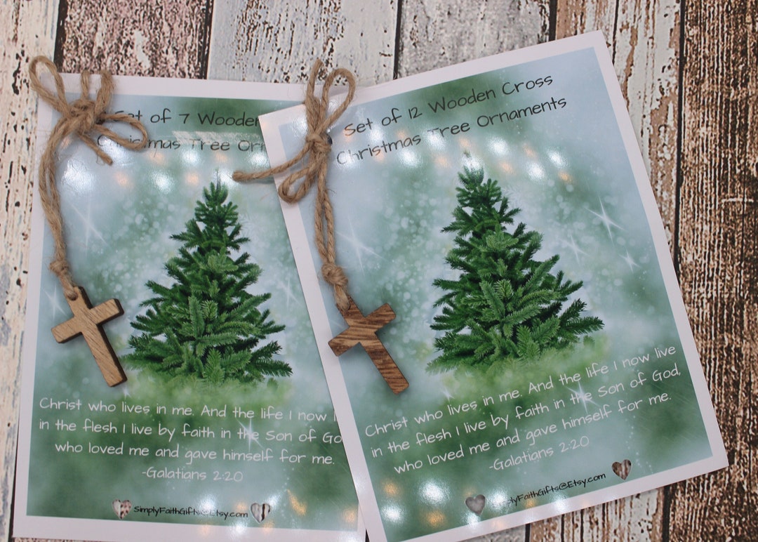 Wooden Cross Ornaments Minature Christmas Tree Cross - Etsy