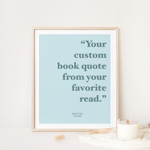Custom Book Quote Poster, Printable Bookish Word Art, Gifts for Readers ...