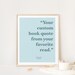 Custom Book Quote Poster, Printable Bookish Word Art, Gifts for Readers ...